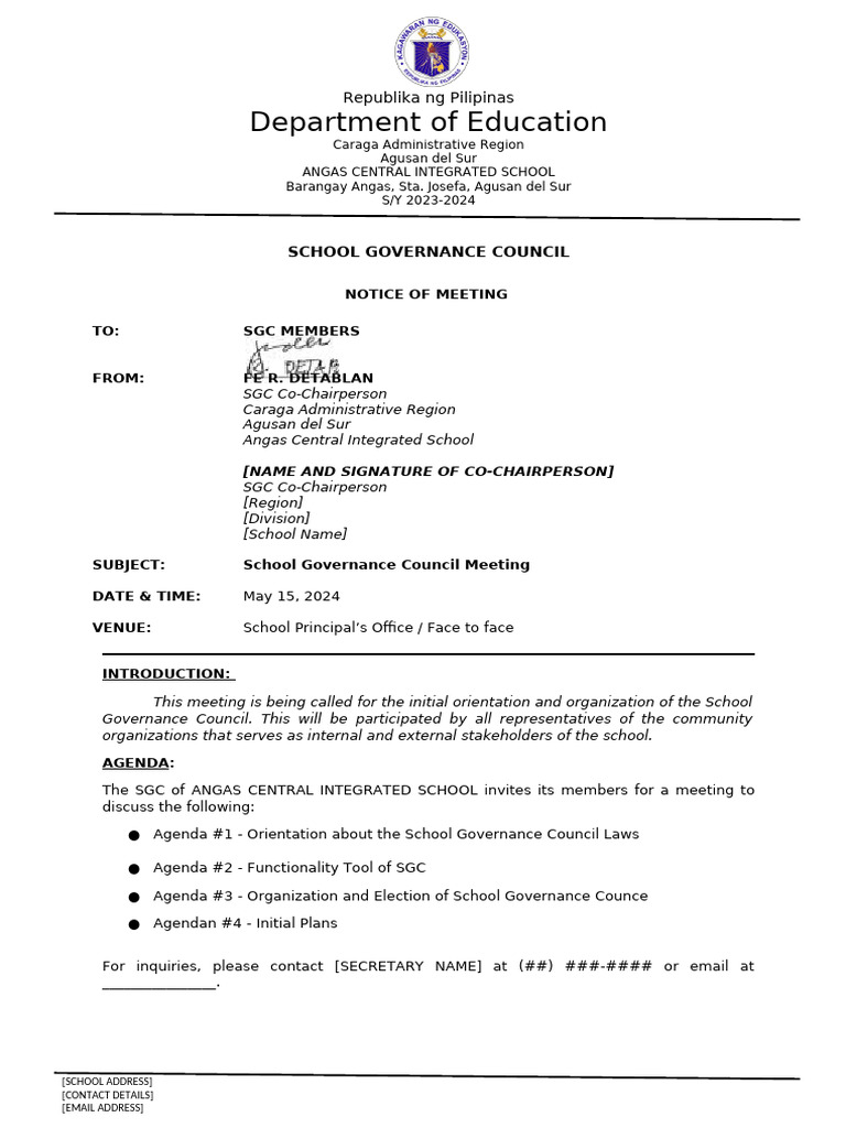 (SGC) NOM Template | PDF