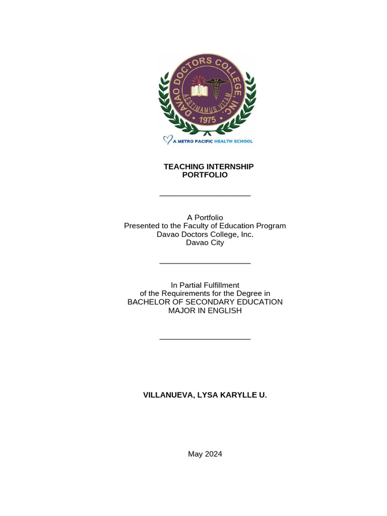 TEACHING-INTERNSHIP-PORTFOLIO | PDF | Teachers | Learning
