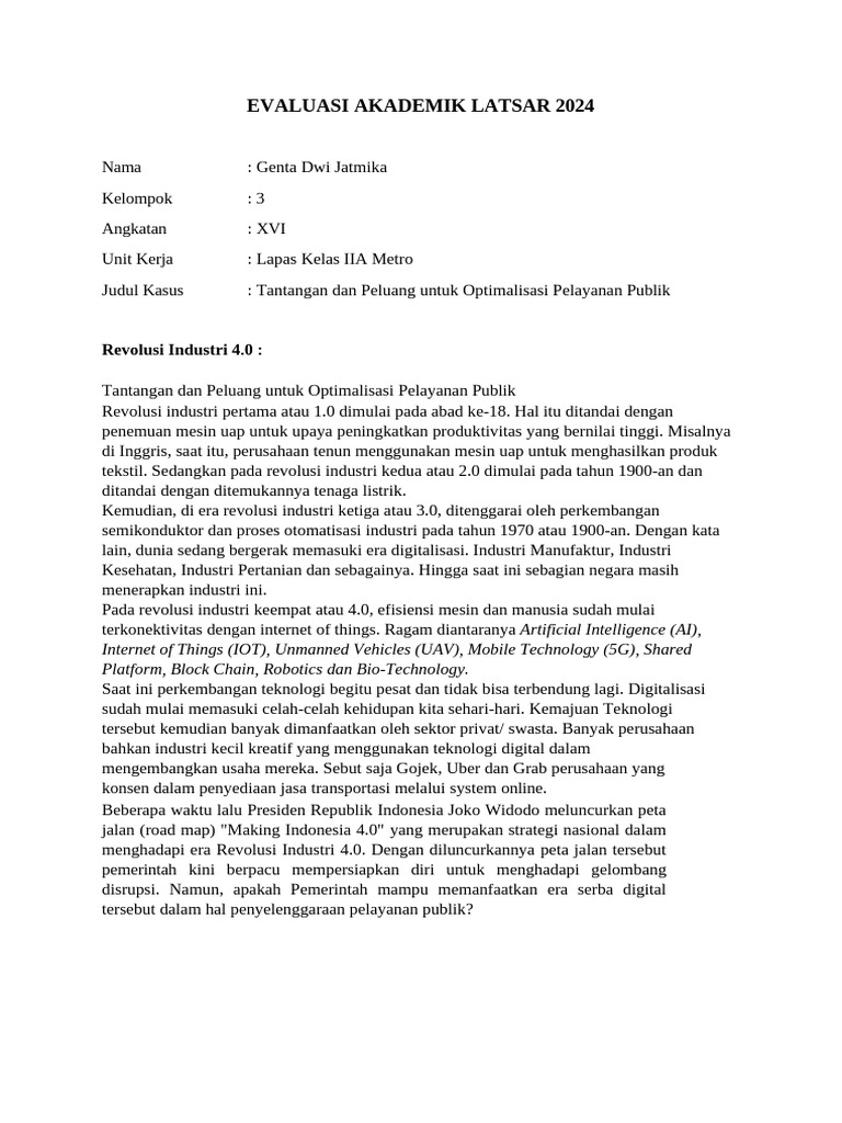 Evaluasi Akademik | PDF