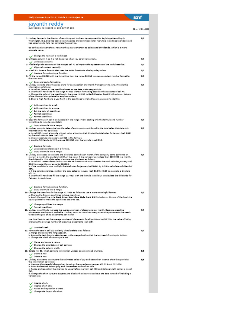 SC EX19 3a JayanthReddy Report 2 | PDF | Business | Finance & Money ...