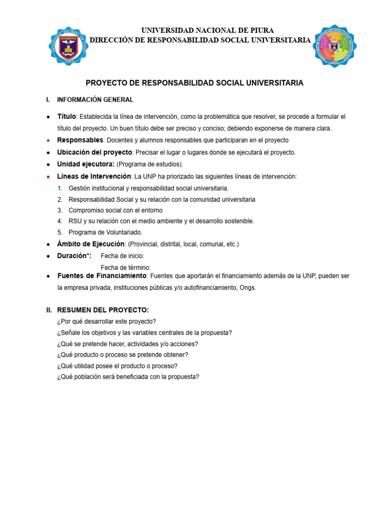 Esquema Presentaci-N Proyecto Rsu 2024 | PDF | Business | Entorno natural
