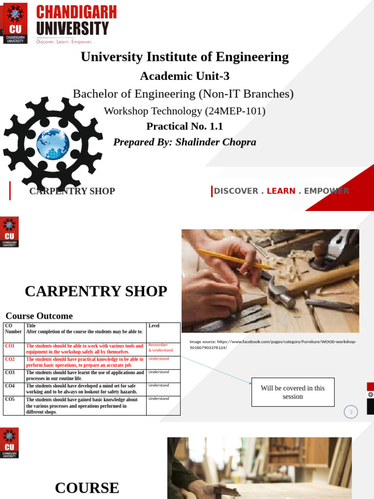 Carpentry Workshop Course Overview | PDF | Wood | Lumber