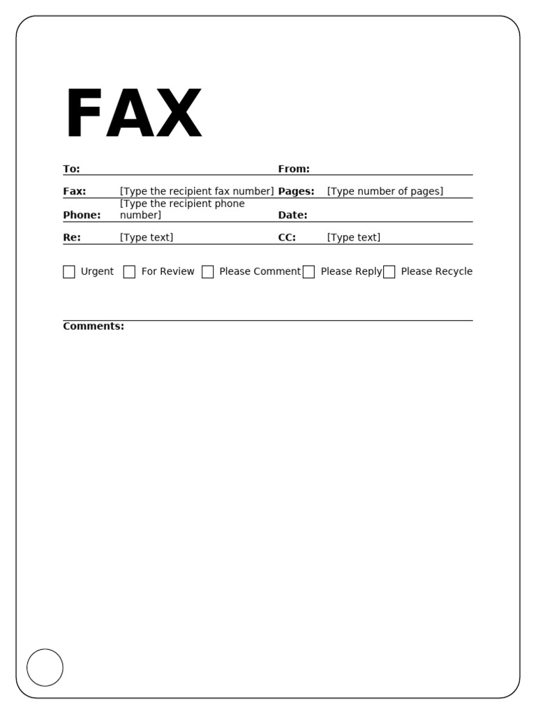 Fax Cover Sheet Template | PDF