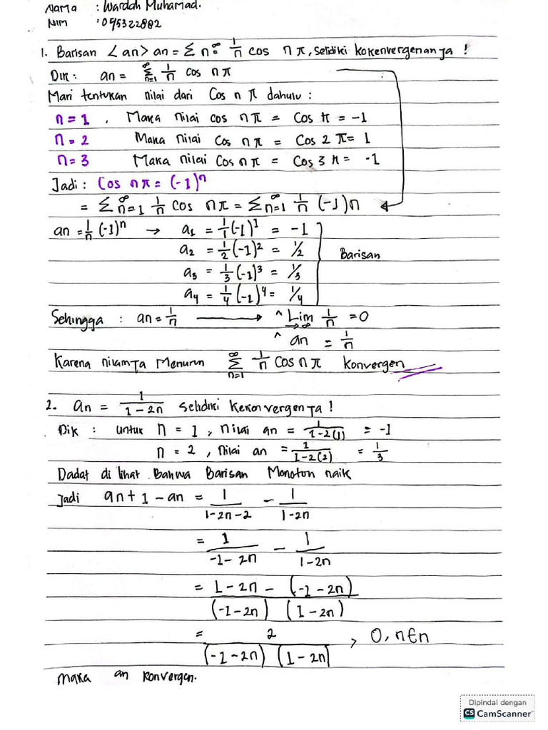 Diskusi 1 KALKULUS Semester3 - Compressed | PDF