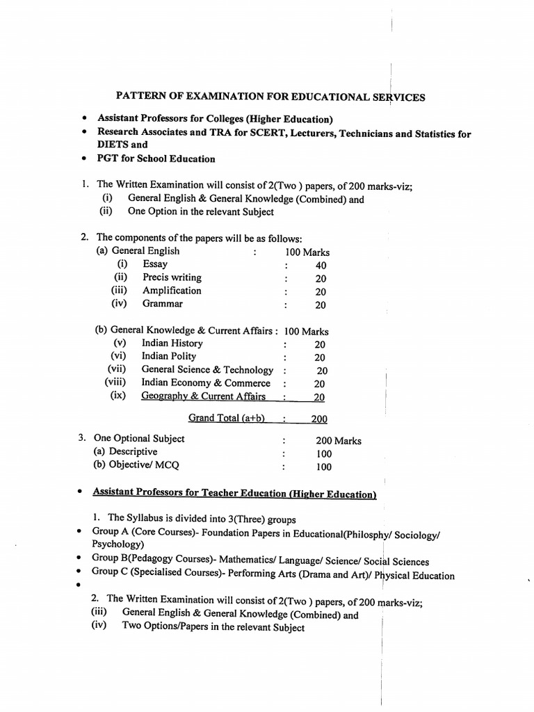 01 Pattern of Examination CESE | PDF