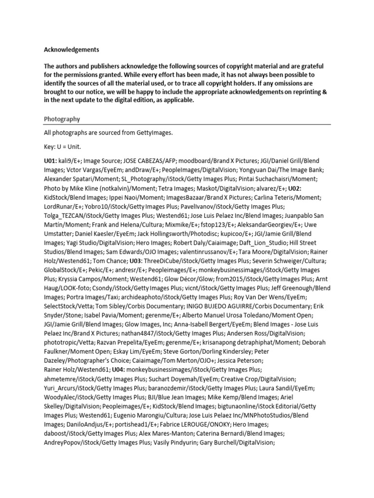 Evolve - A1 - Practice Extra - Acknowldgement | PDF | Getty Images | Imaging