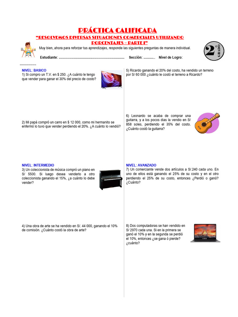 Practica Calificada - Ficha 2 | PDF