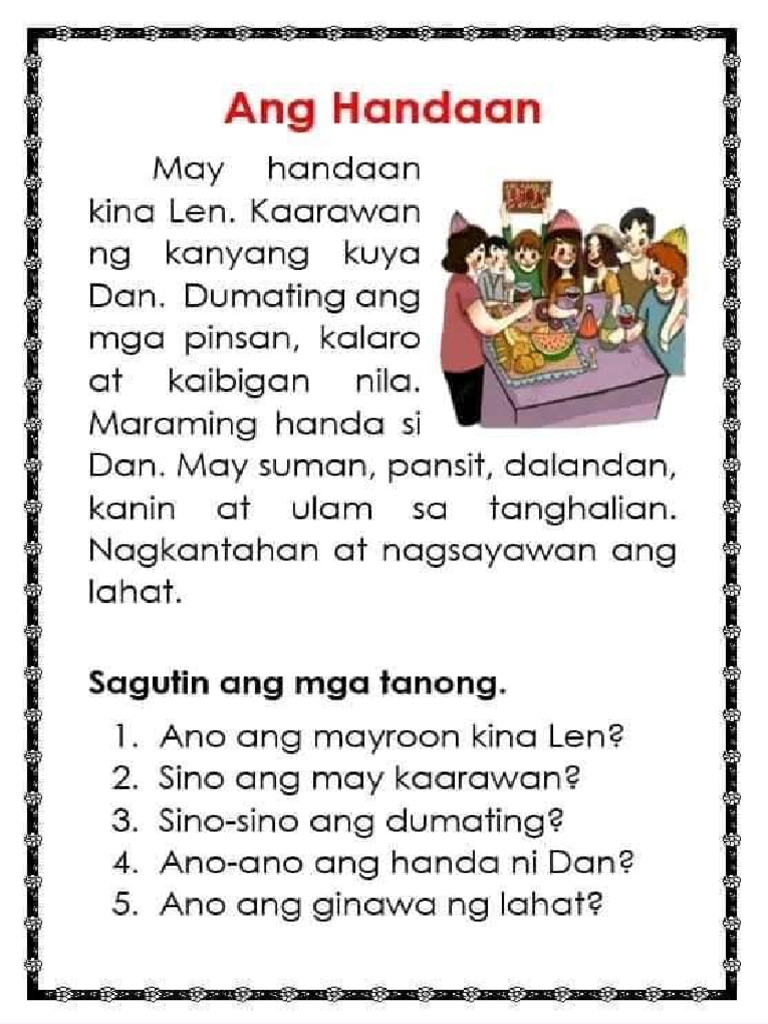 Reading Comprehension Filipino #1 | PDF