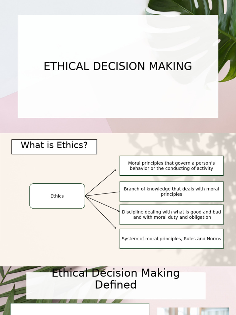 Ethical Decision Making | PDF | Decision Making | Cognition