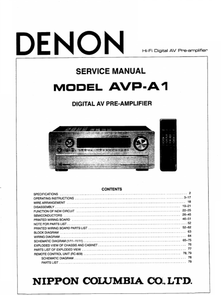 Denon AVP A1 en Service Manual Scan | PDF