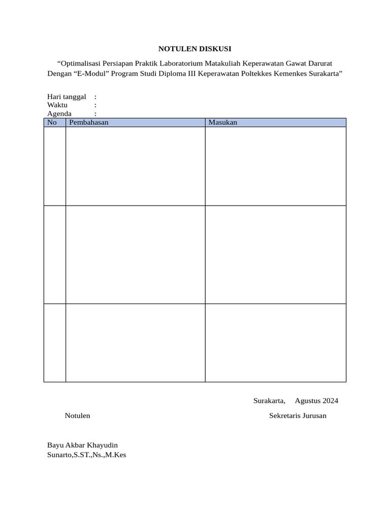 NOTULEN DISKUSI Aktualisasi | PDF