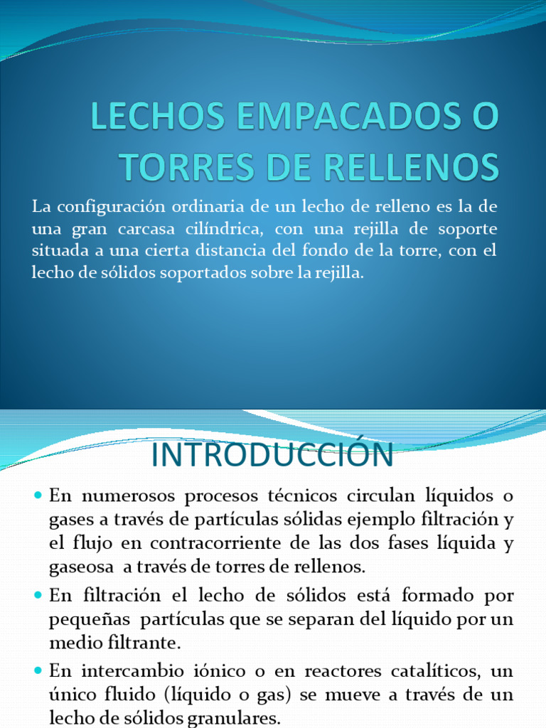 Lechos Empacados o Torres de Rellenos | PDF | Fricción | Viscosidad