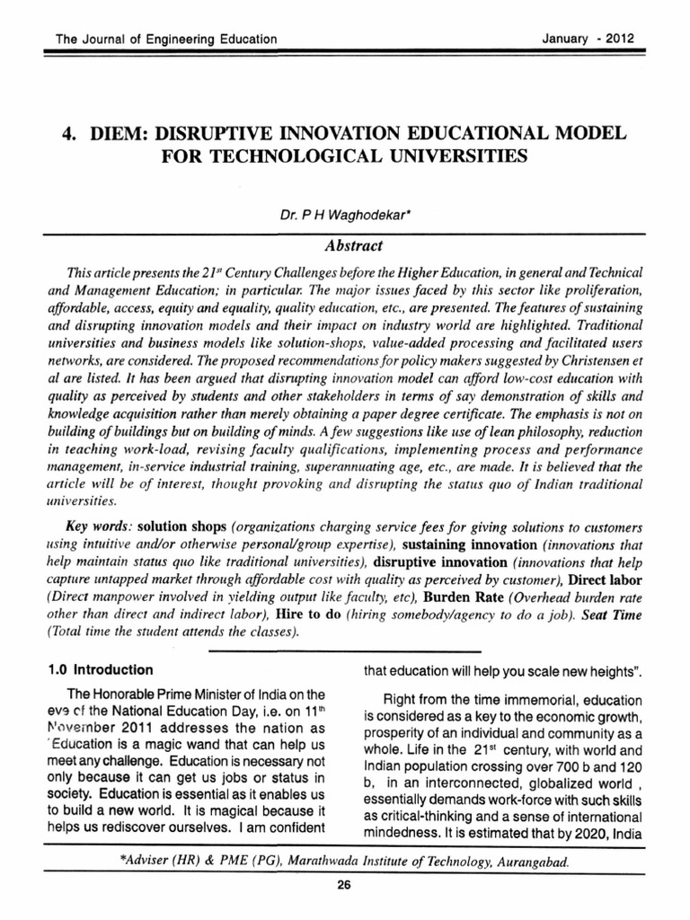 06 外刊 Deim 高等教育颠覆性创新 | PDF | Innovation | University