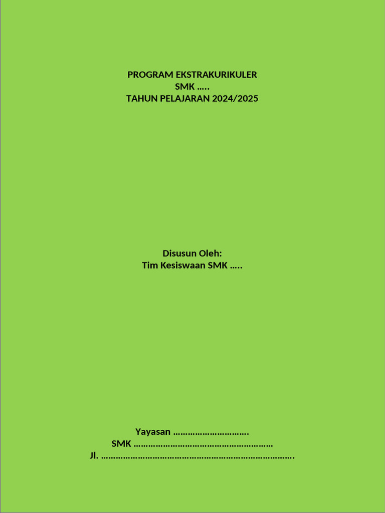 Program Ekstrakurikuler 2024 Rev 1 | PDF | Karier & Perkembangan