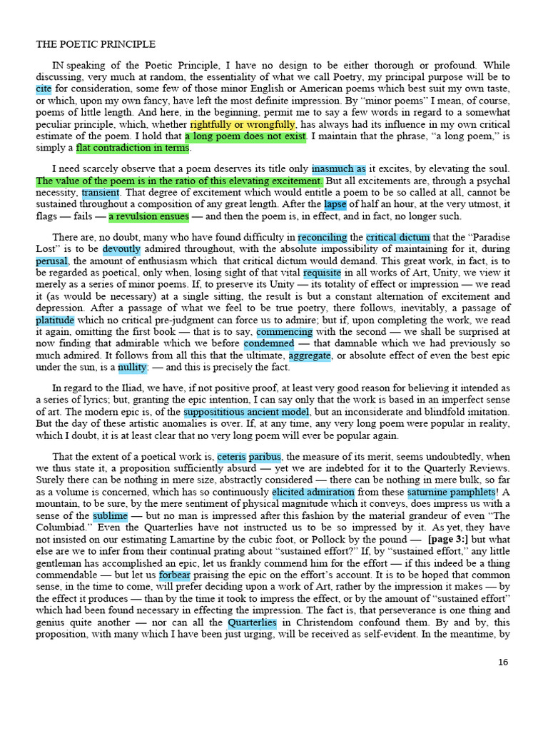 Edgar Allan Poe - The Poetic Principle - Libgen - Li | PDF | Poetry | Truth