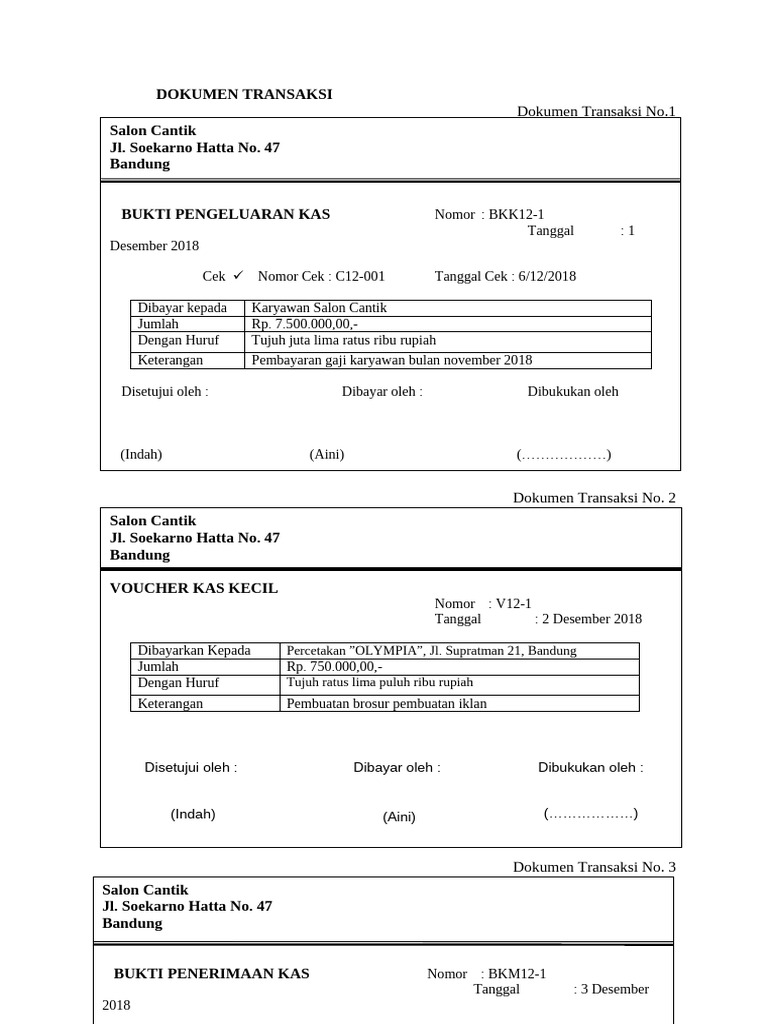 Analisis Dokumen Transaksi | PDF