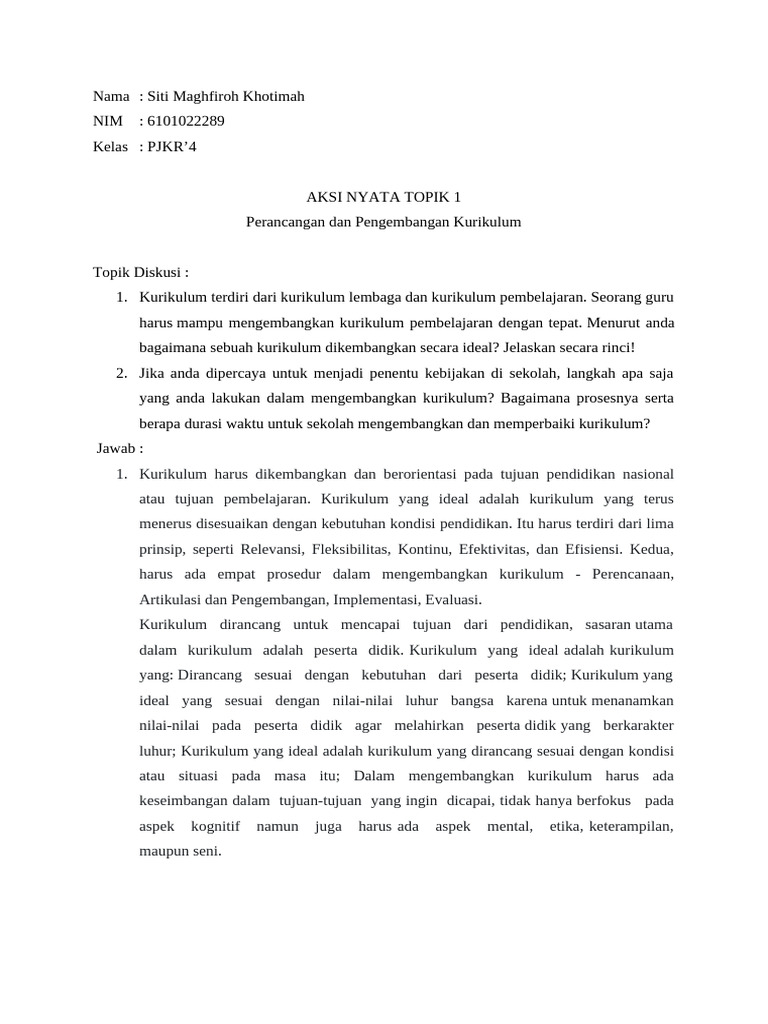 Aksi Nyata T.1 | PDF