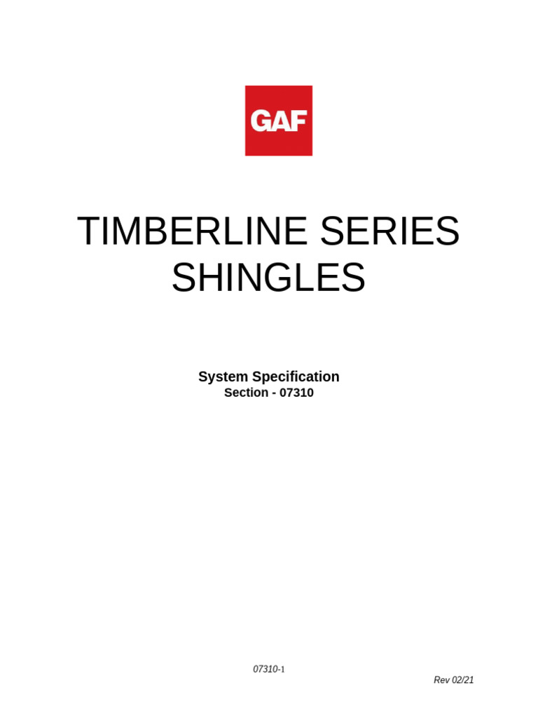 Gaf Timberline Series Shingles | PDF | Roof | Sheet Metal