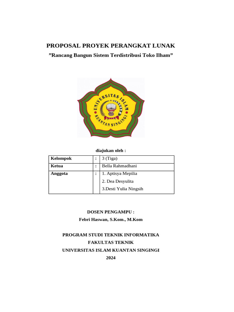 Proposal Proyek Perangkat Lunak KLP 3 | PDF