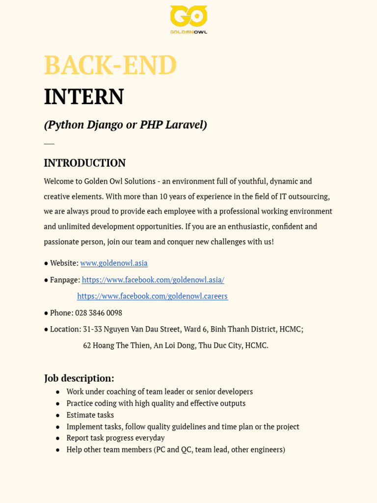 JD-Back-end-Intern | PDF