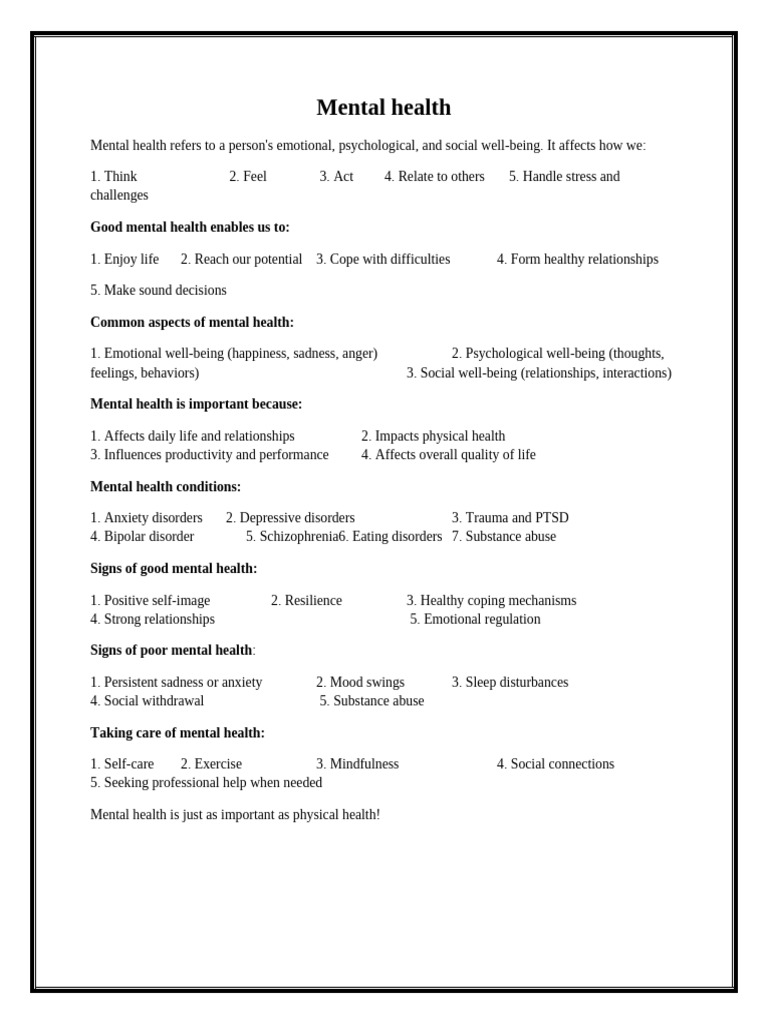 Mental Health (Maryam Altaf) | PDF