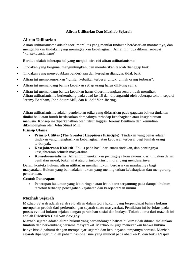 Aliranhukum Utilitarian 1 | PDF