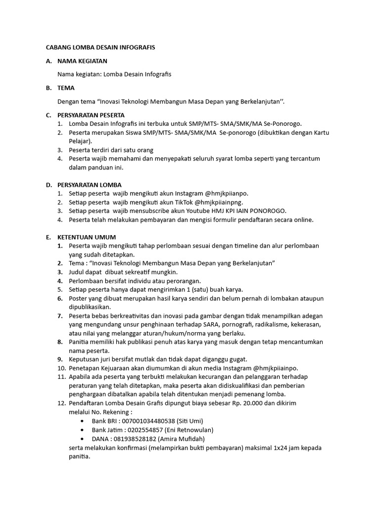 Guidebook Cabang Lomba Desain Infografis | PDF