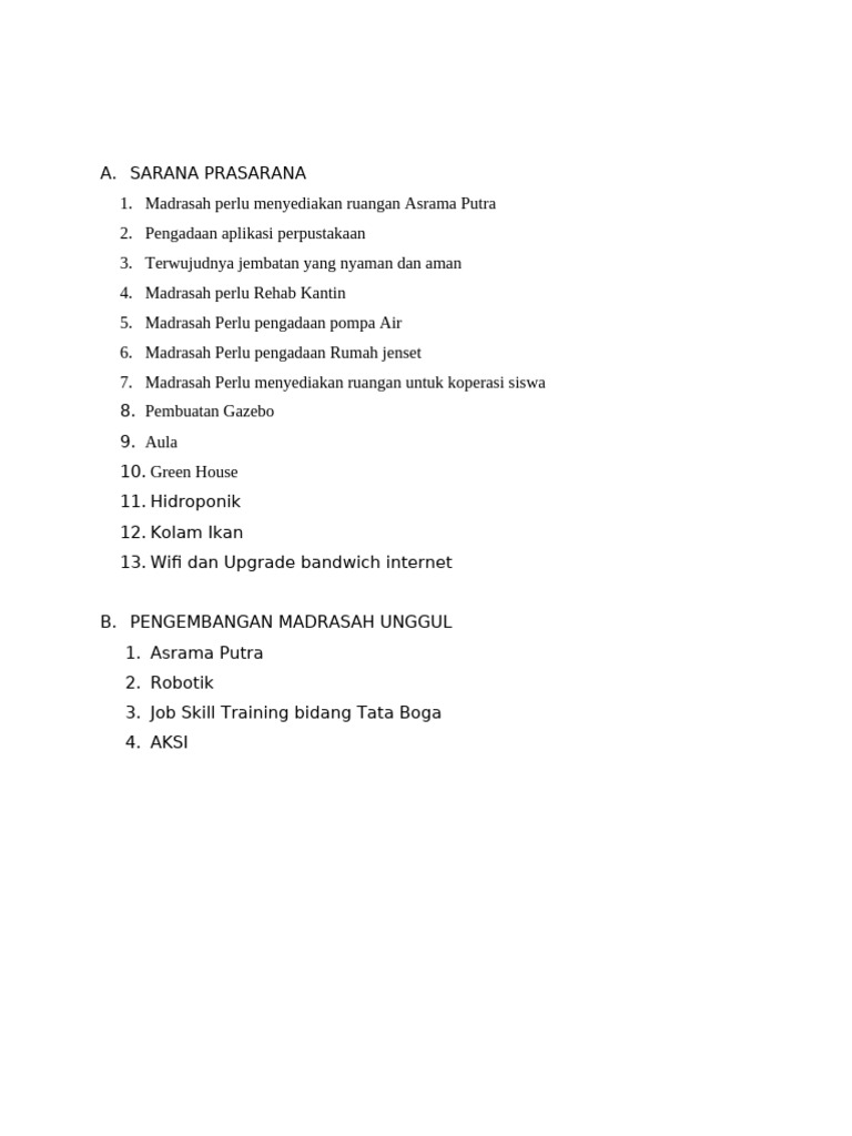 Contoh Sarana Prasarana Madrasah | PDF | Griya & Taman | Teknologi ...