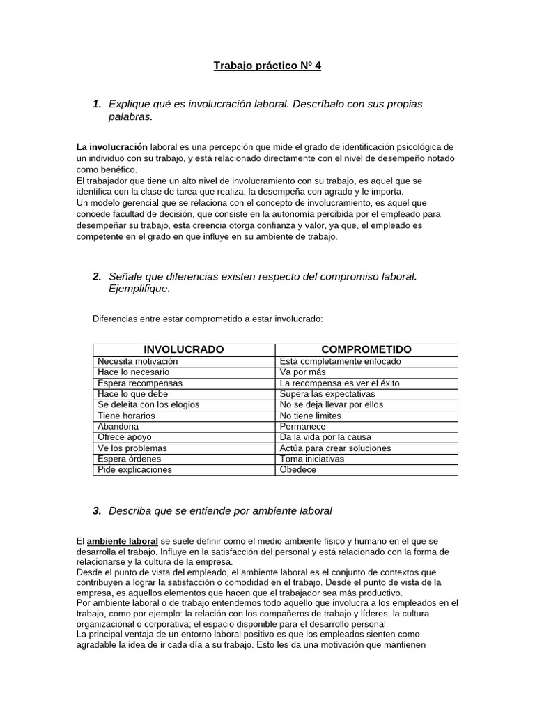 TP N°4 - Administración del Personal | PDF | Business | Motivación