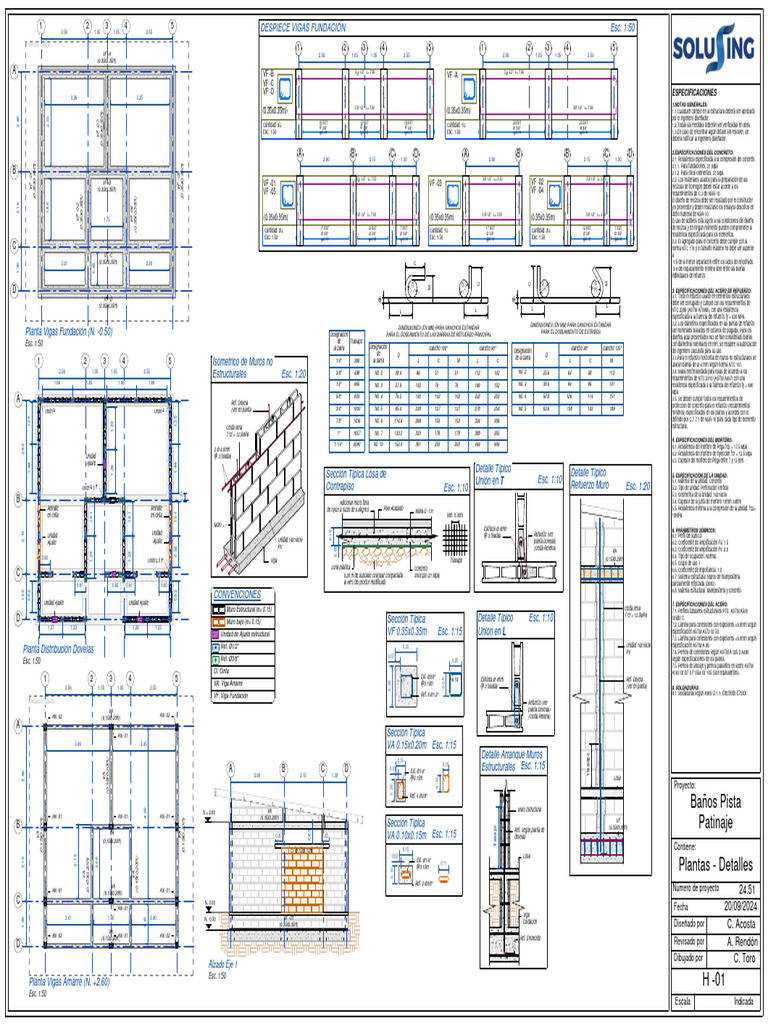 24.51-EST-01-V1_Baños Pista Patinaje_20Sep24 (1) | PDF | Material compuesto | edificio