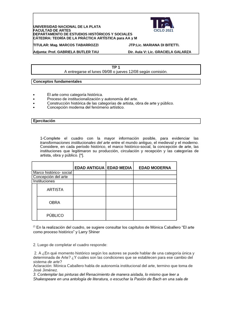 Teoria de la Practica Artistica 2021 | PDF | Las artes | Educación en ... Teoria de la Practica Artistica 2021 | PDF | Las artes | Educación en ...