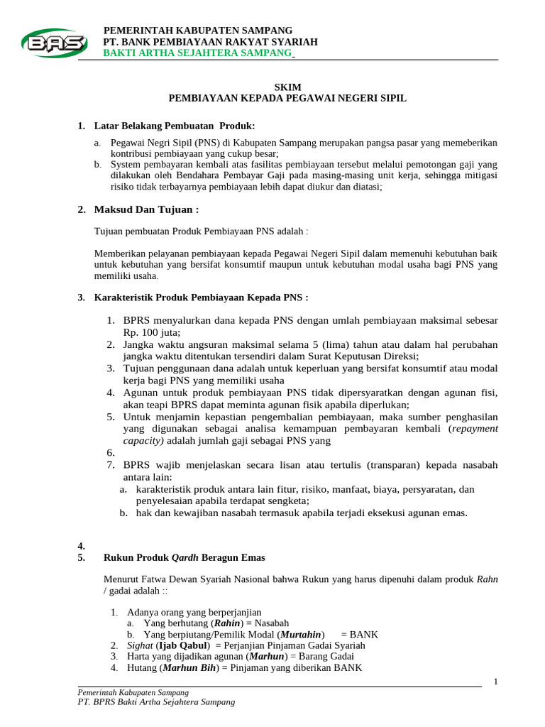 Skim Pembiayaan PNS TPP | PDF