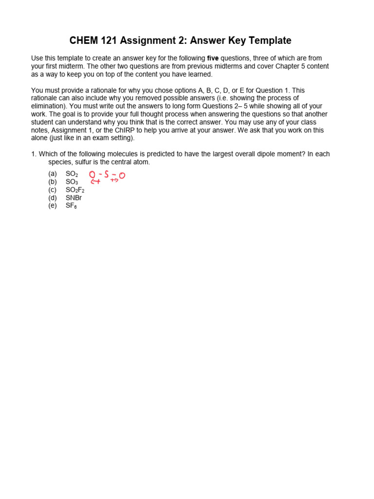 CHEM 121 Assignment 2 Template | PDF | Materials | Chemical Physics