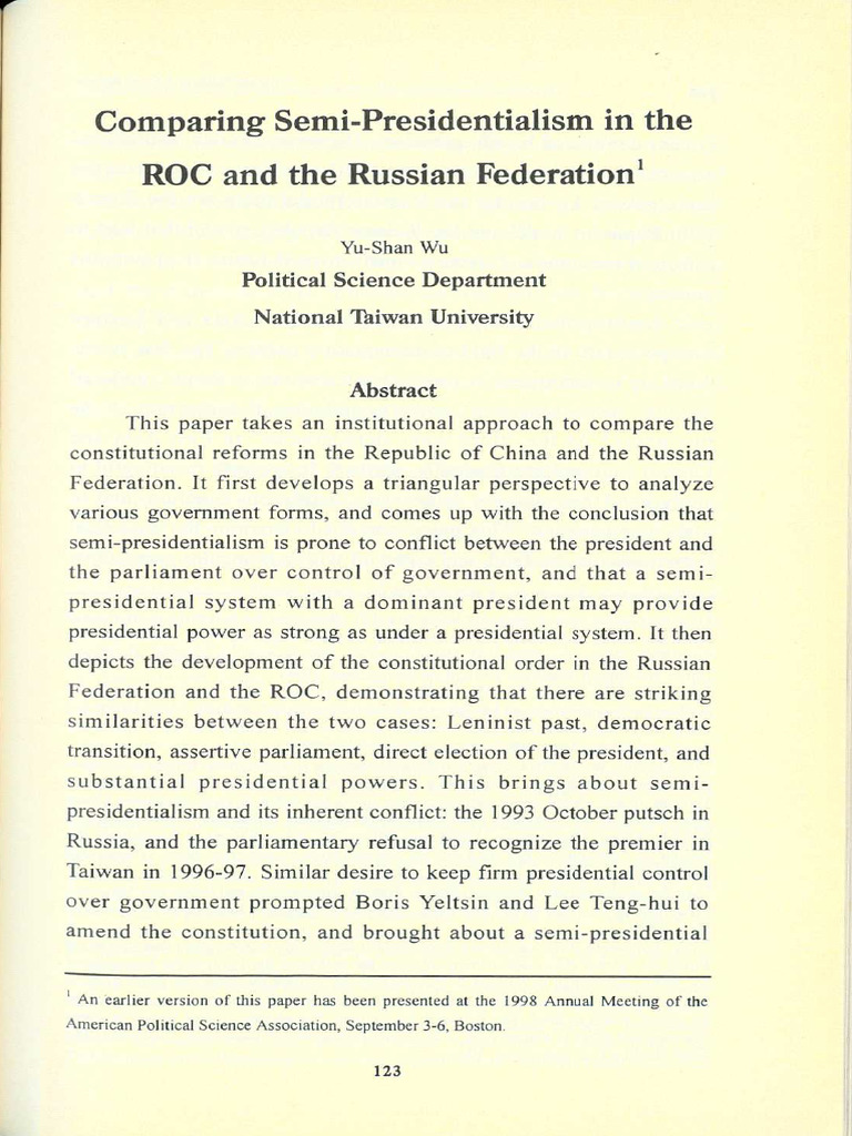 Vol.30 p.123-p.186 Yu Shan Wu-Comparing Semi-Presidentialism in The ROC ...