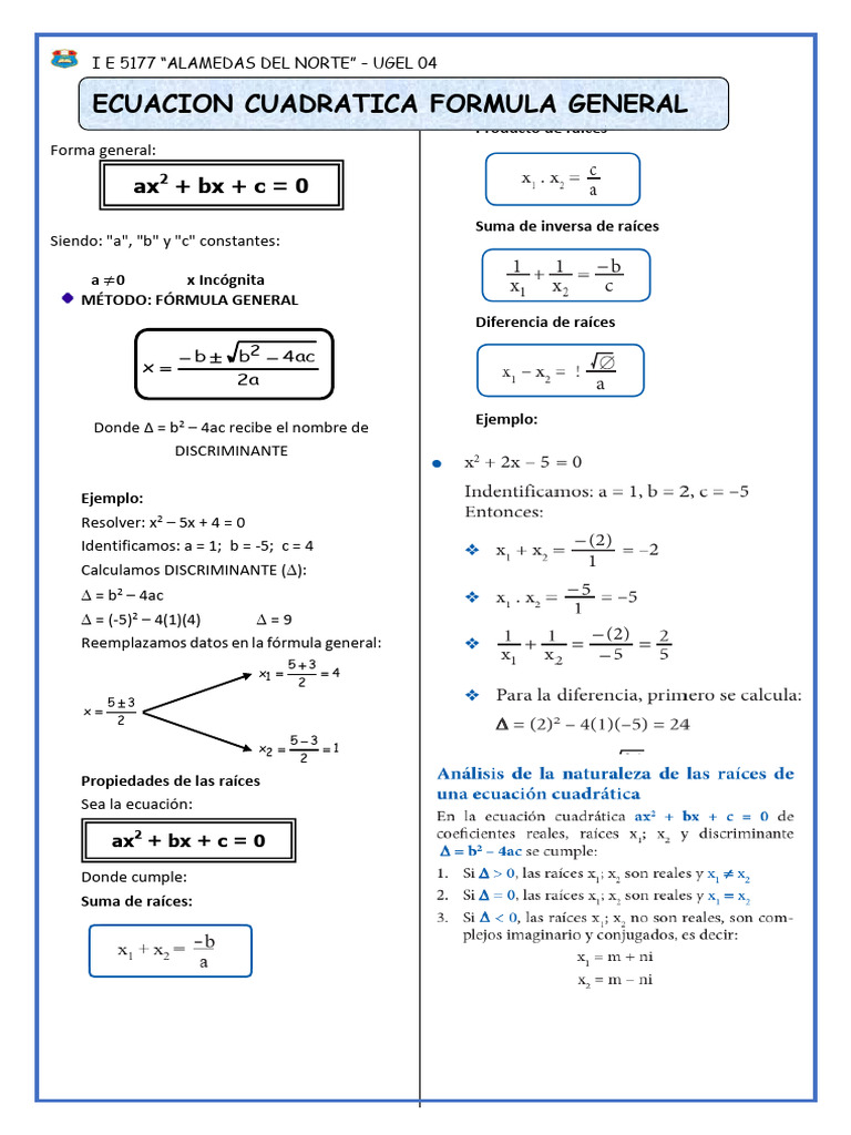 Ecuacion Seg Formula General | PDF | Triángulo | Matemáticas