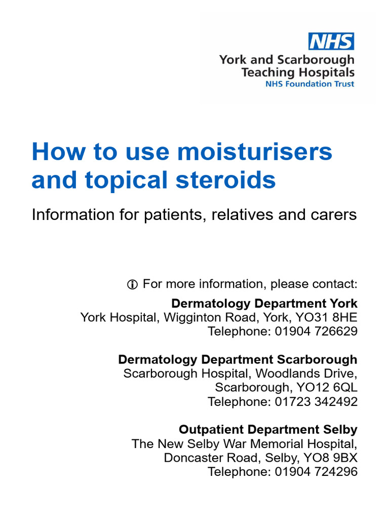 How To Use Moisturisers and Topical Steroids | PDF | Topical Medication ...