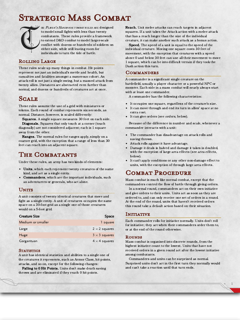 D&D Mass Combat Rules | PDF | Battles | Siege