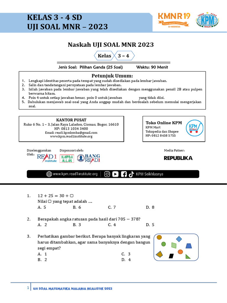 3-4 Uji Soal MNR 2023 | PDF