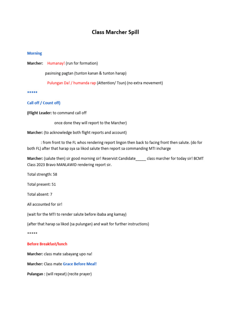 Final FL Marcher Commands | PDF | Eating Behaviors Of Humans | Cuisine