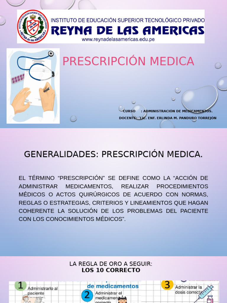Semana N 8 PRESCRIPCION MEDICA1 | PDF | Medicamentos con receta | Farmacia
