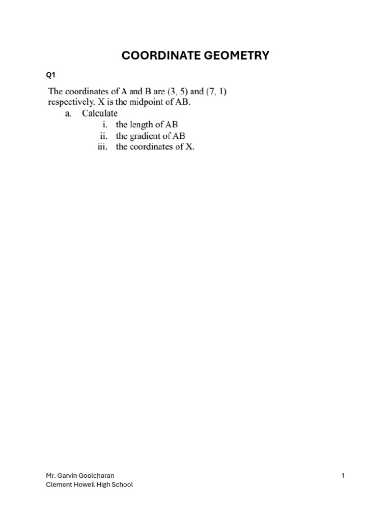 Coordinate Geometry | PDF