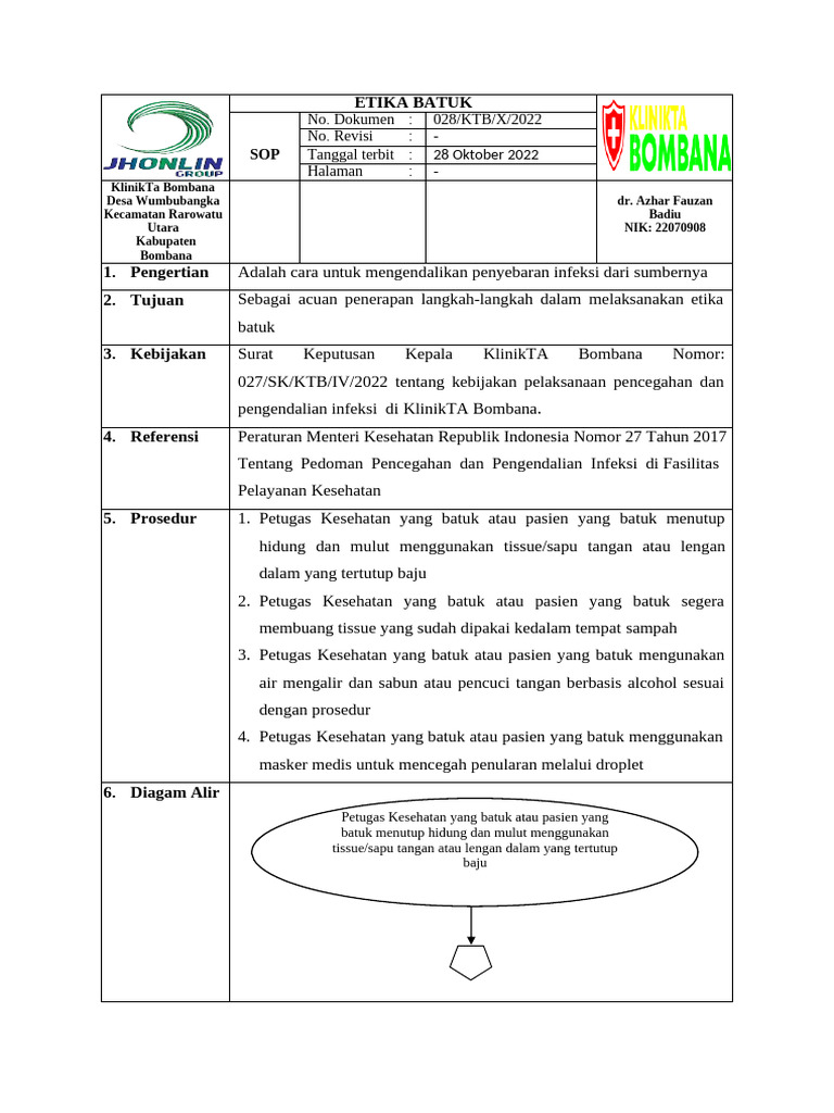 Sop Etika Batuk | PDF