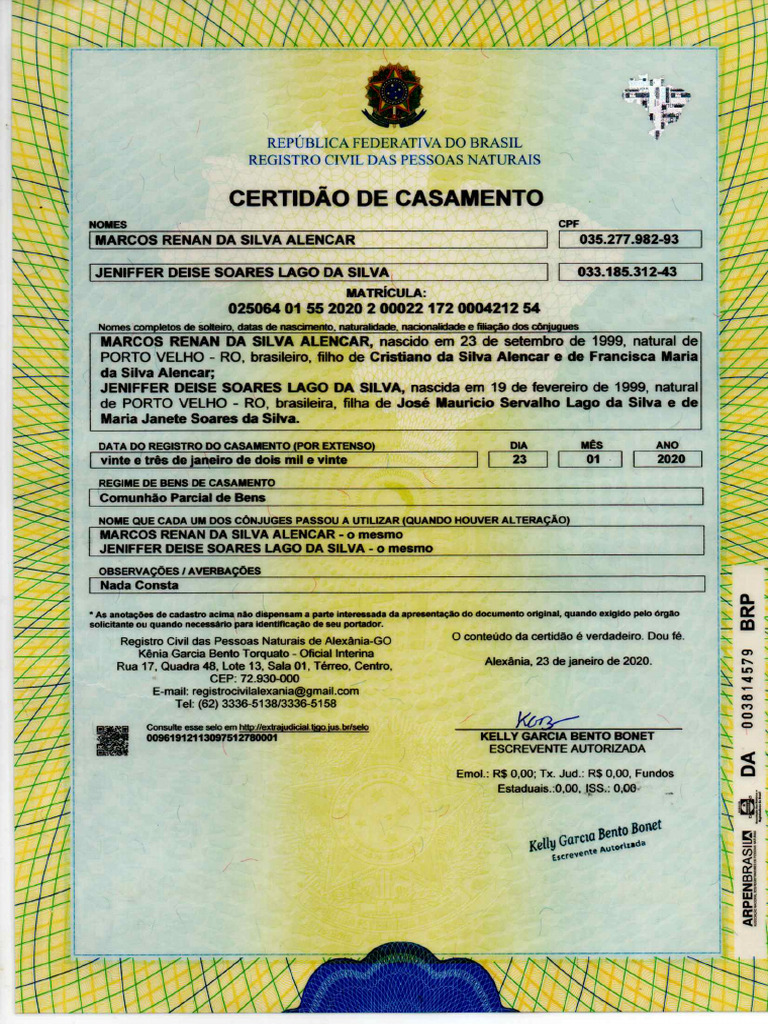 Certidao de Casamento | PDF