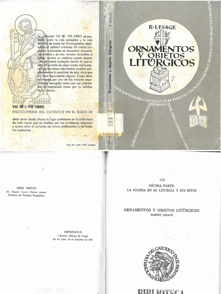 113 - Décima Parte La Iglesia en Su Liturgia y Sus Ritos Ornamentos y ...