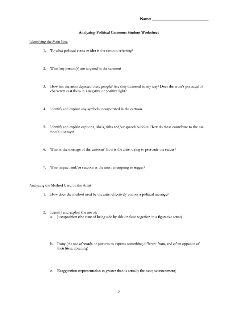 Julio Rodriguez - Political Cartoon Worksheet | PDF