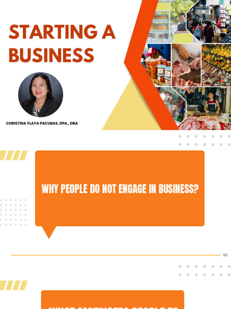 Starting A Business Pacubas PPT 1 1 | PDF | Entrepreneurship | Goal Setting