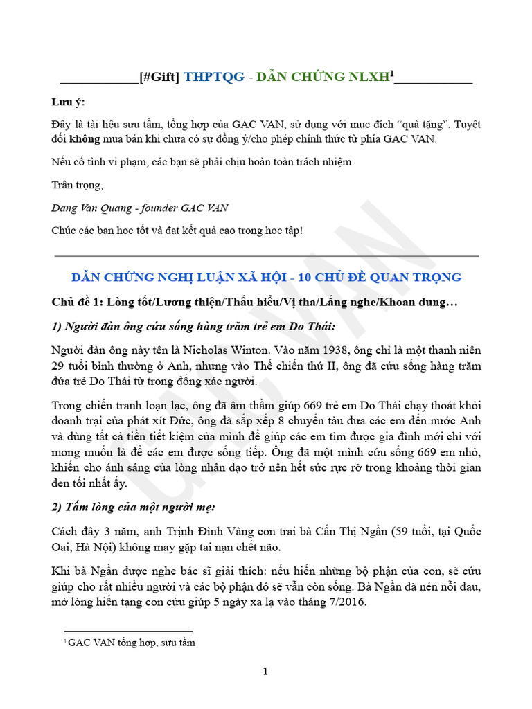 Gift THPTQG - D - N CH - NG NLXH | PDF