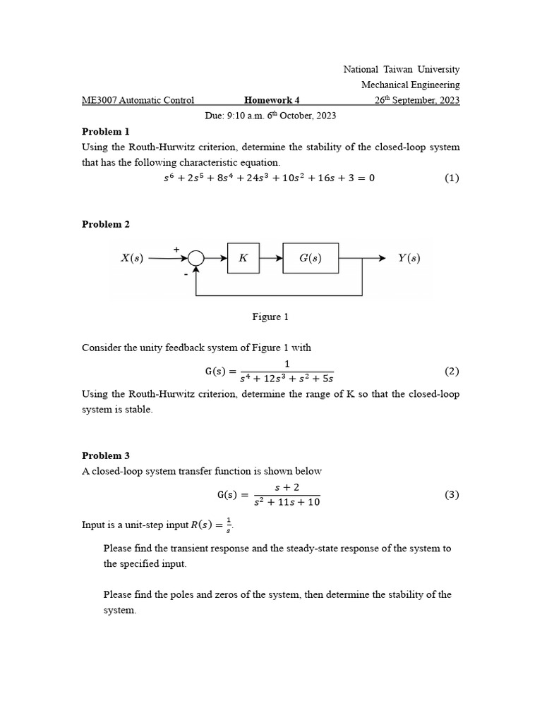 Stability Analysis in Control Systems | PDF | Teaching Methods & Materials | Science & Mathematics