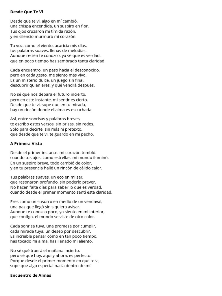 Desde que te vi: Poemas de amor | PDF | Poesía