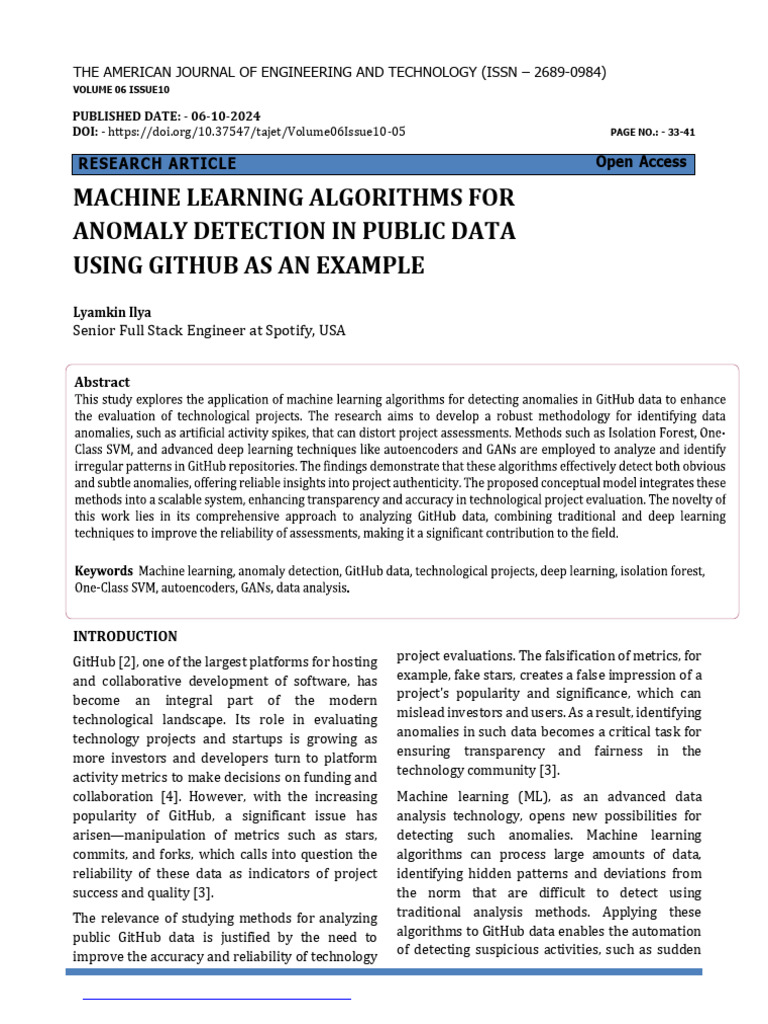5_33-41_TAJET_MACHINE+LEARNING+ALGORITHMS | PDF | Machine Learning | Support Vector Machine